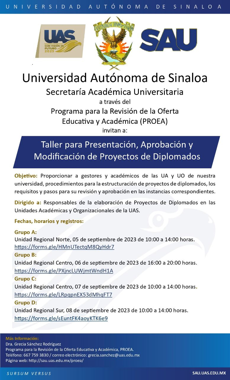 Programa para la Revisión de Oferta Educativa y Académica PROEA - Secretaría Académica ...